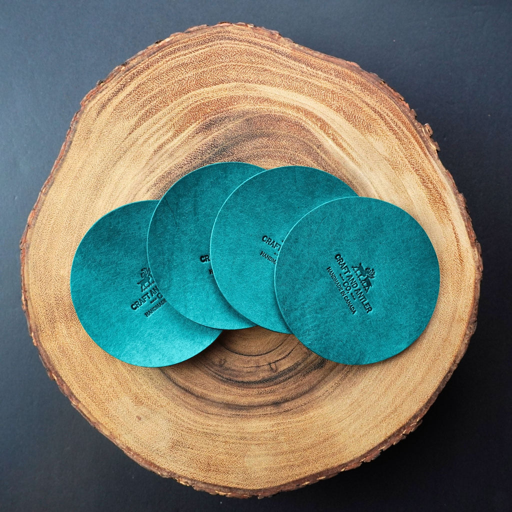 Pueblo Leather Coasters | Premium Handcrafted Set